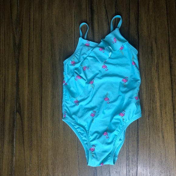 Old Navy Swim Old Navy Teal Flamingo Ruffle One Piece Swimsuit